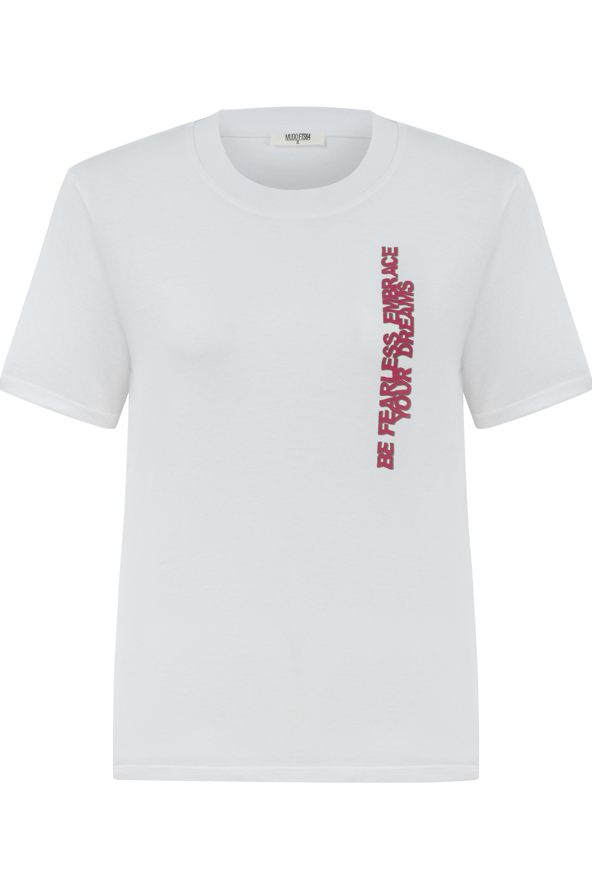 SLOGAN BASKILI BİSİKLET YAKA T-SHIRT | mudo